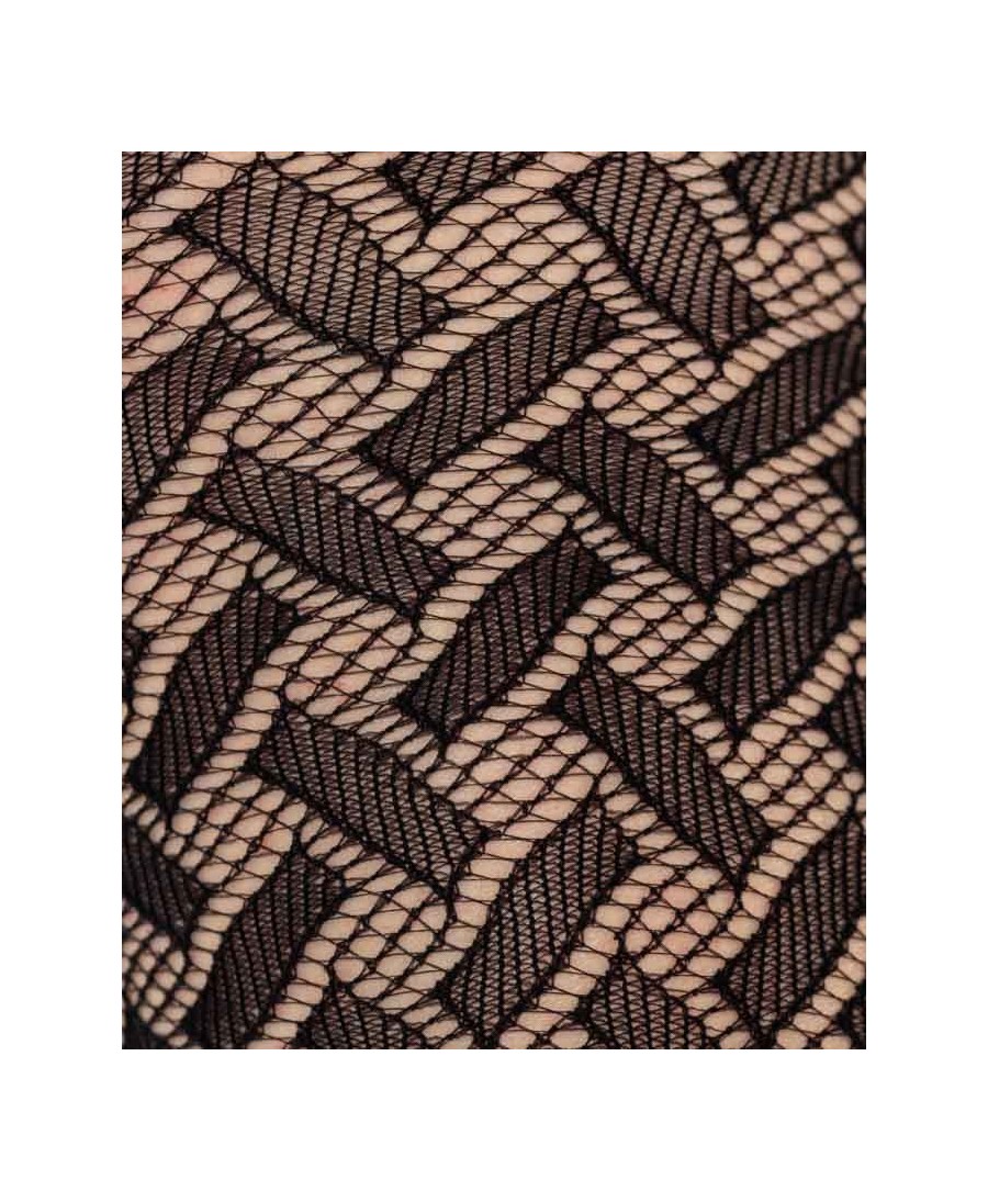 Fishnet Tights with Weave Pattern - Black | Leela Lab