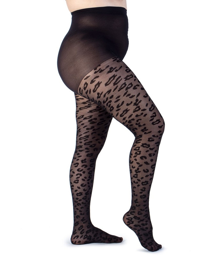 Light Leopard Tights 30 DEN - Black | Leela Lab